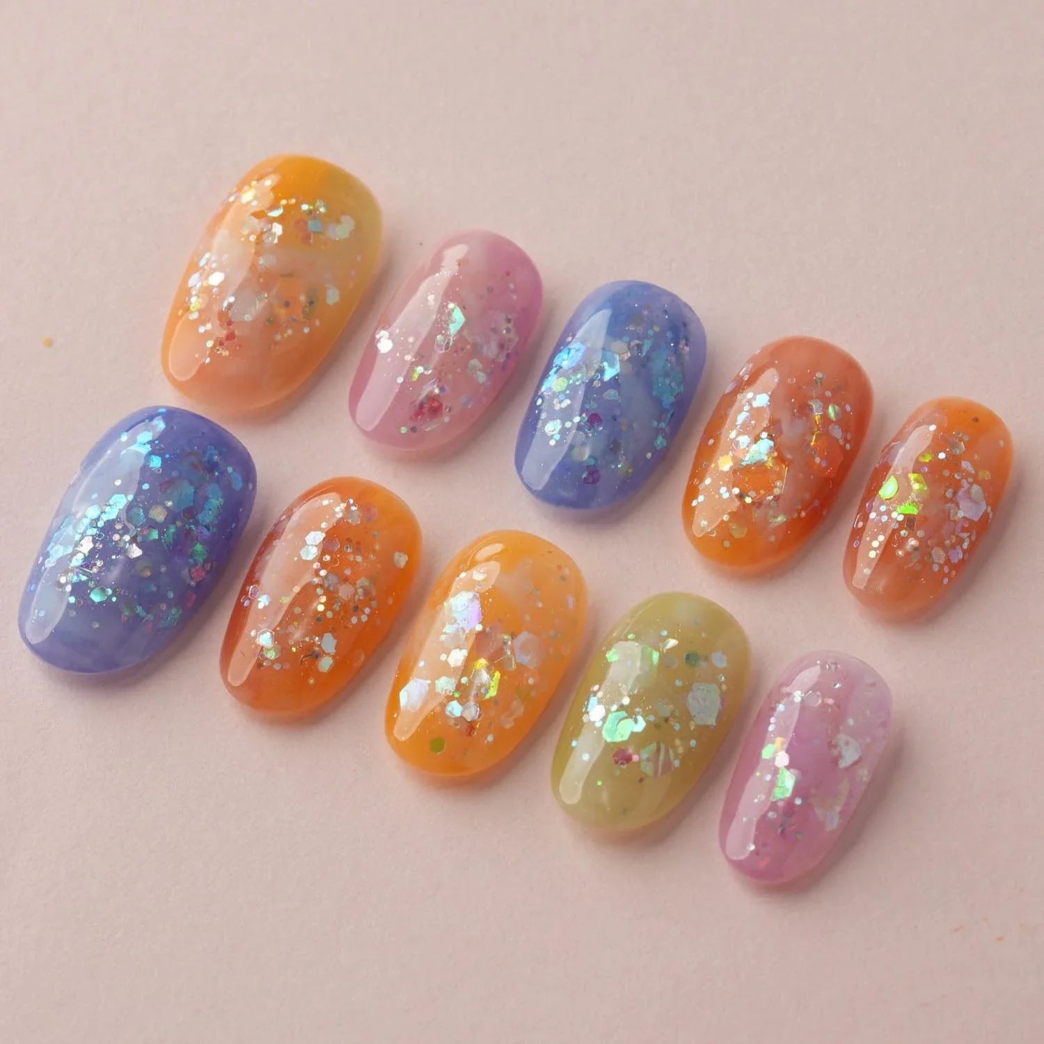 Colorful Bright Press-On Nails | Bold Designs | Joyee Nails